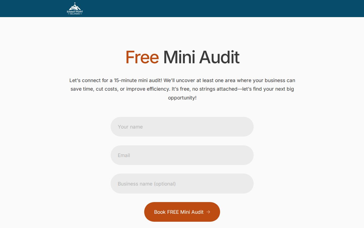 Mini Audit Sign Up